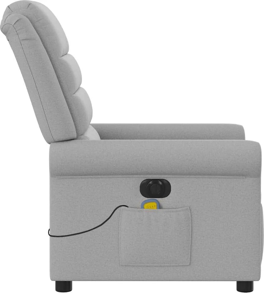 Elektrické masážní polohovací křeslo obláčkově šedé textil 3303313