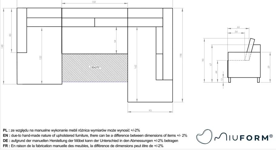 Růžová sametová rozkládací pohovka do "U" Miuform Stylish Stan, pravý roh