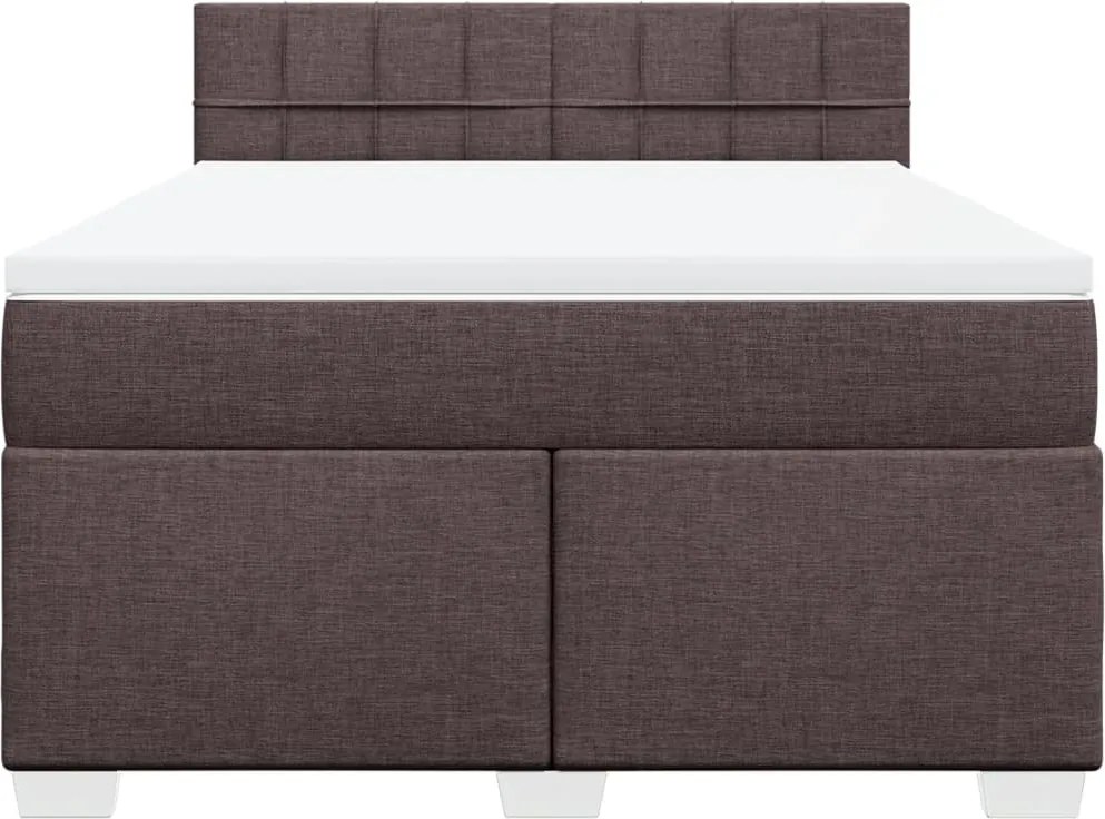 Box spring postel s matrací tmavě hnědá 140x200 cm textil 3285914