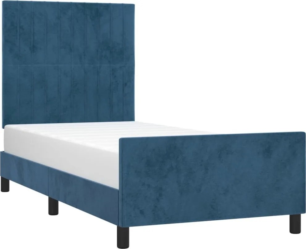 vidaXL Rám postele bez matrace 90 x 200 cm samet [3125856] Barva: Tmavě šedá