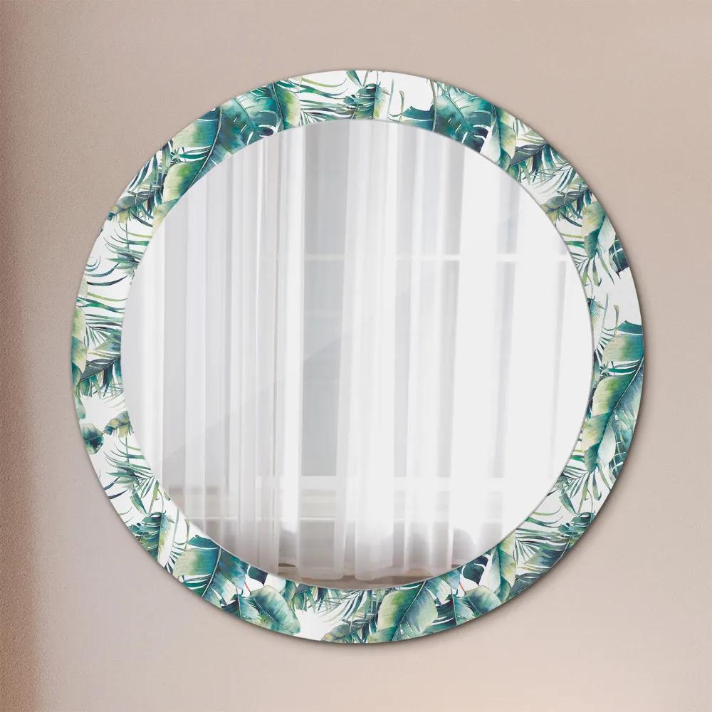 Kulaté dekorativní zrcadlo Listy fi 80 cm