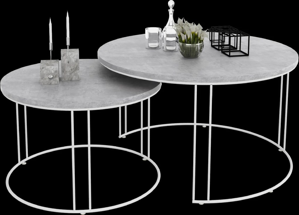 ADRK Furniture Konferenční stolek 2v1 ETTA CT-ETT-W-BE