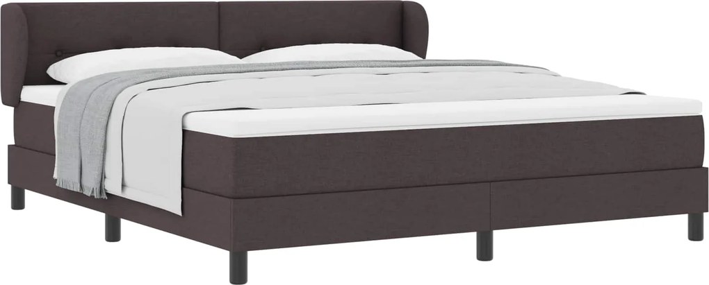 Postel s boxspringem s čelo Tmavě hnědá 180 x 200 cm textil 3340041
