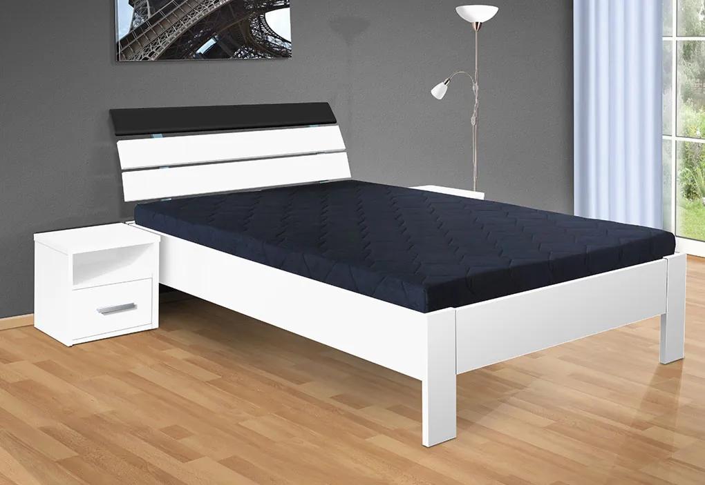 Nabytekmorava postel Darina 200x120 cmbez matrace, Barva postele: bílá 113, Úložný prostor: s úložným prostorem - šuplík
