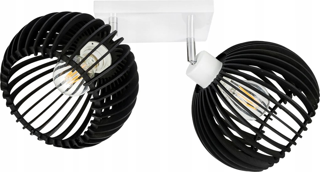 Lampa stropní svítidlo stropní pohyblivý lustr Loft stínidlo koule 36 Dřevo na 2x E27