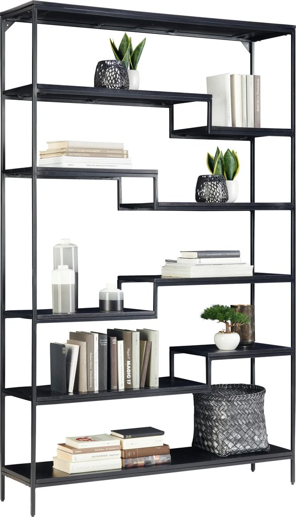 XXXLutz REGÁL, černá, železo, 120/190/30 cm Ambia Home - Knihovny - 001609001501