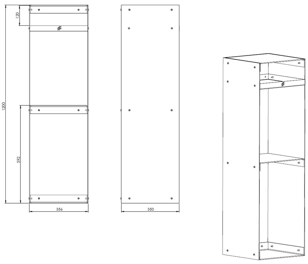 Stojan dvoupatrový 120 x 35 x 35