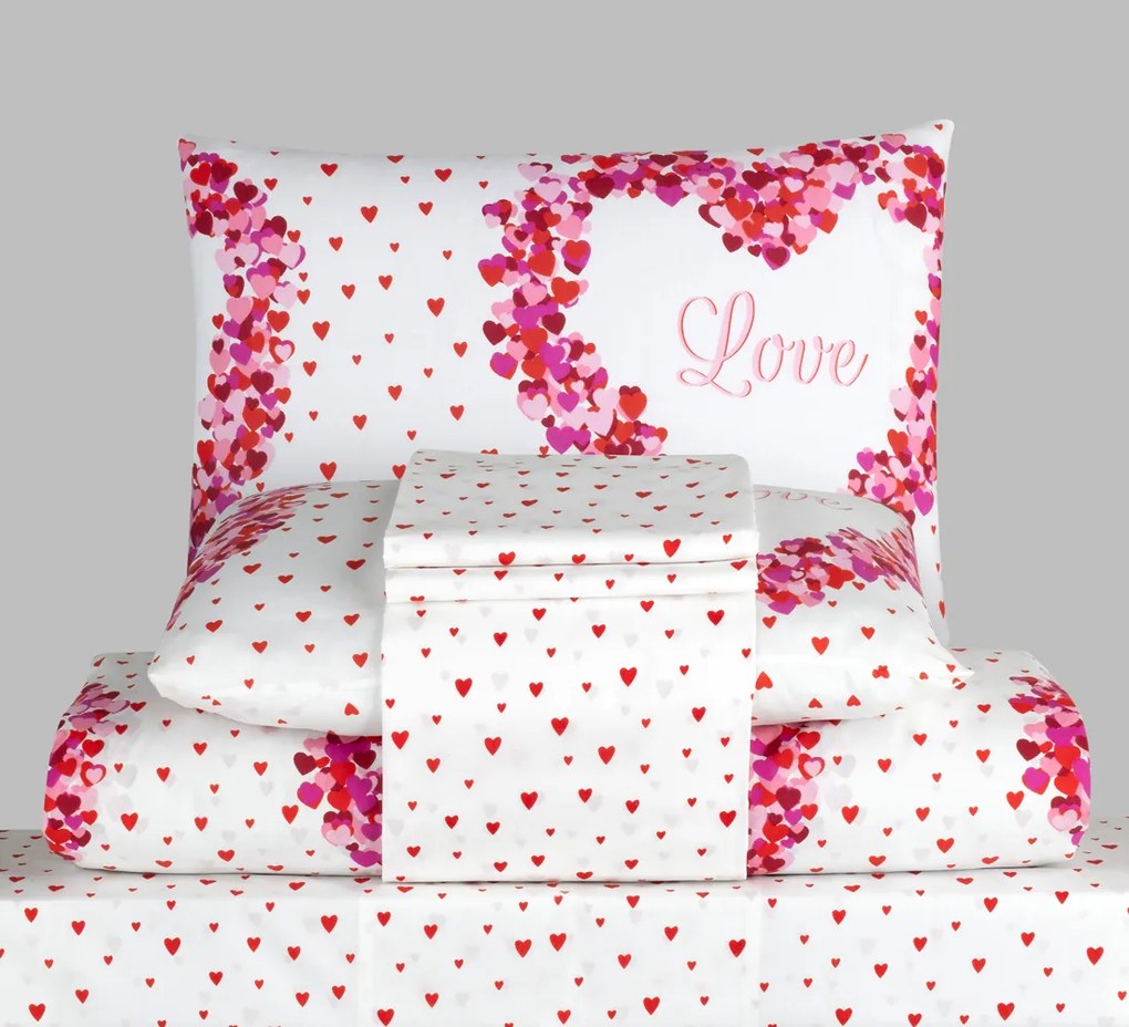 Povlečení bavlněné Deluxe 3D Romance 200x140cm+90x70cm TiaHome
