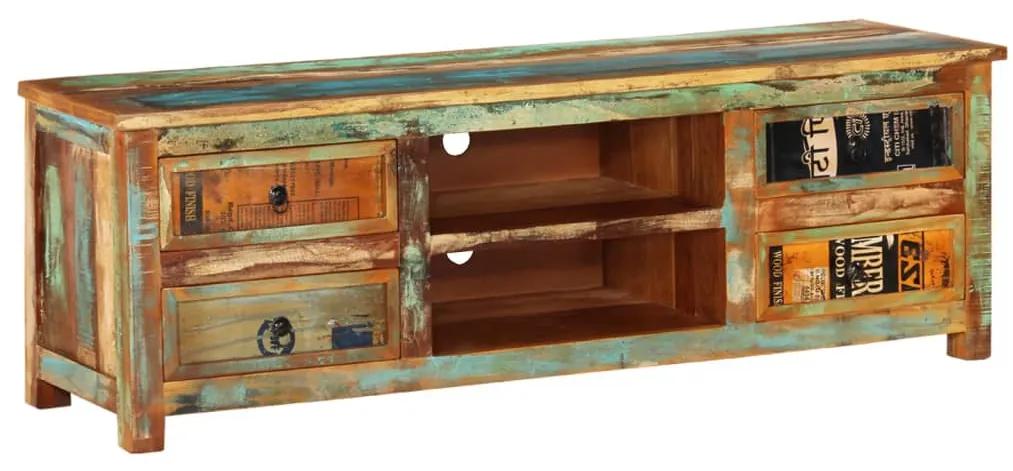 vidaXL TV stolek 4 zásuvky recyklované dřevo
