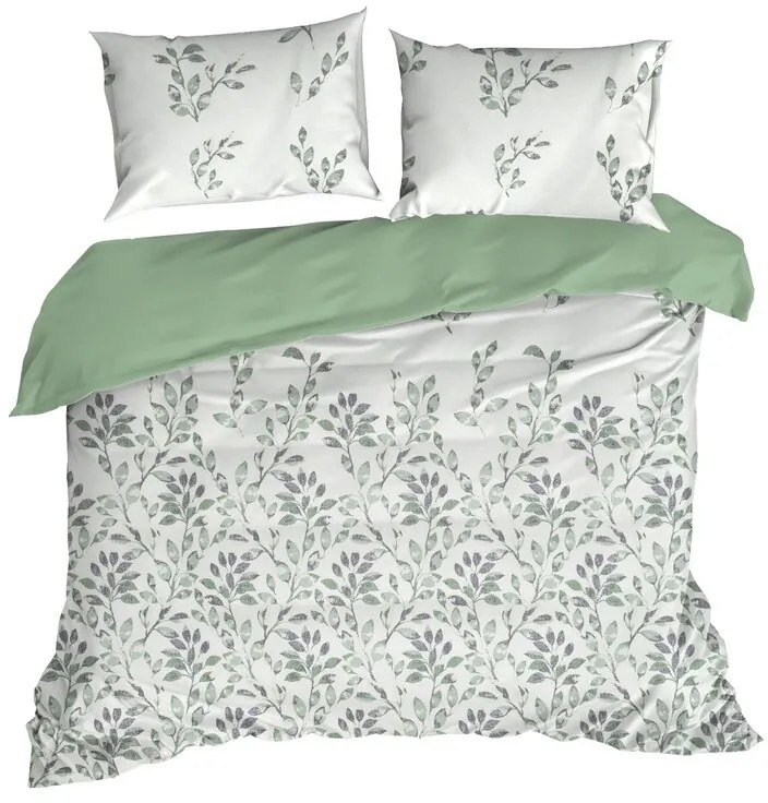 Design 91 Ložní prádlo z mikrovlákna Clarissa 220x200 listů bílé zelené mikrovlákno D91