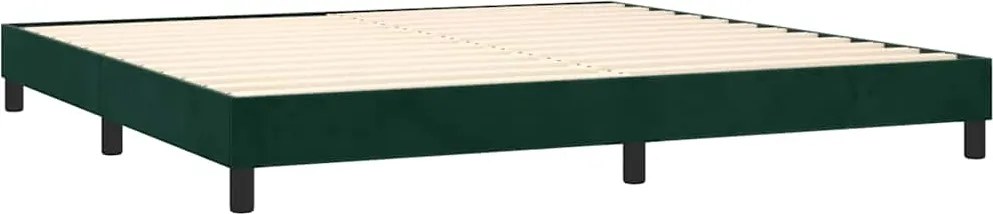 Box spring postel s matrací tmavě zelená 200x200 cm samet 3131102