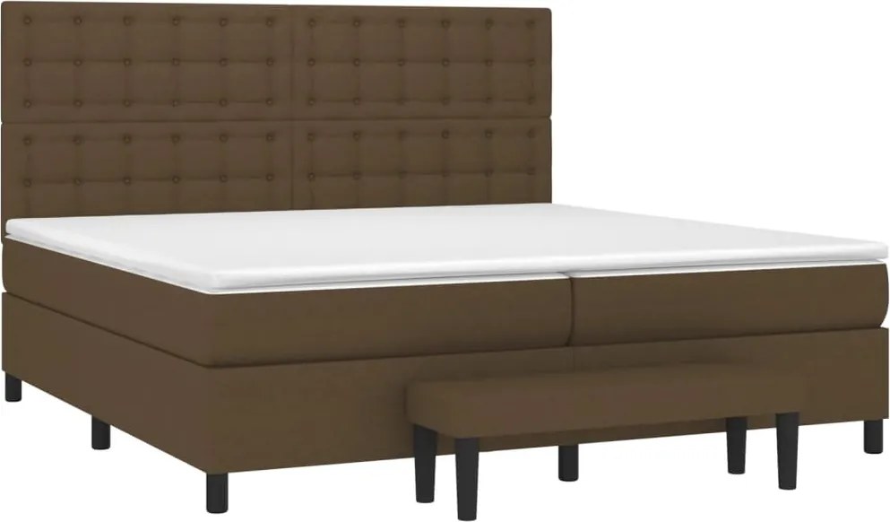 Box spring postel s matrací tmavě hnědá 200x200 cm textil 3136944