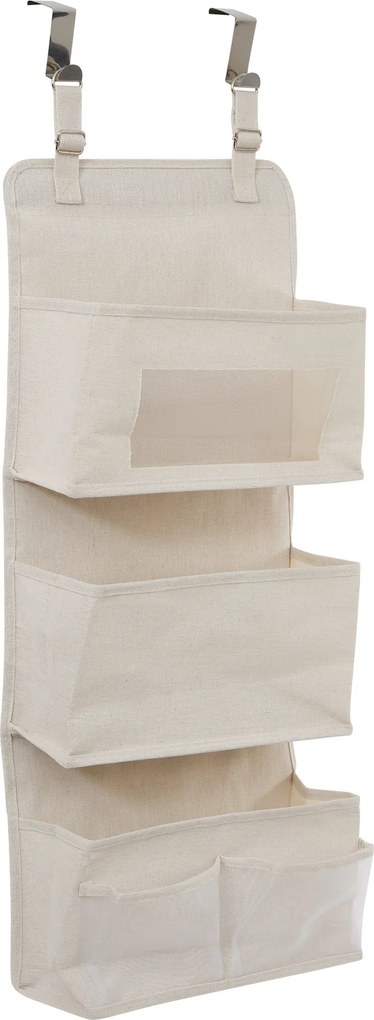 Závěsný organizér na dveře DRESSY+, tekstylny, 32 x 10,5 x 88 cm - béžový