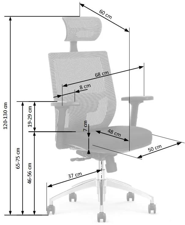 Kancelářská otočná židle s opěrkou hlavy a loketními opěrky JUY