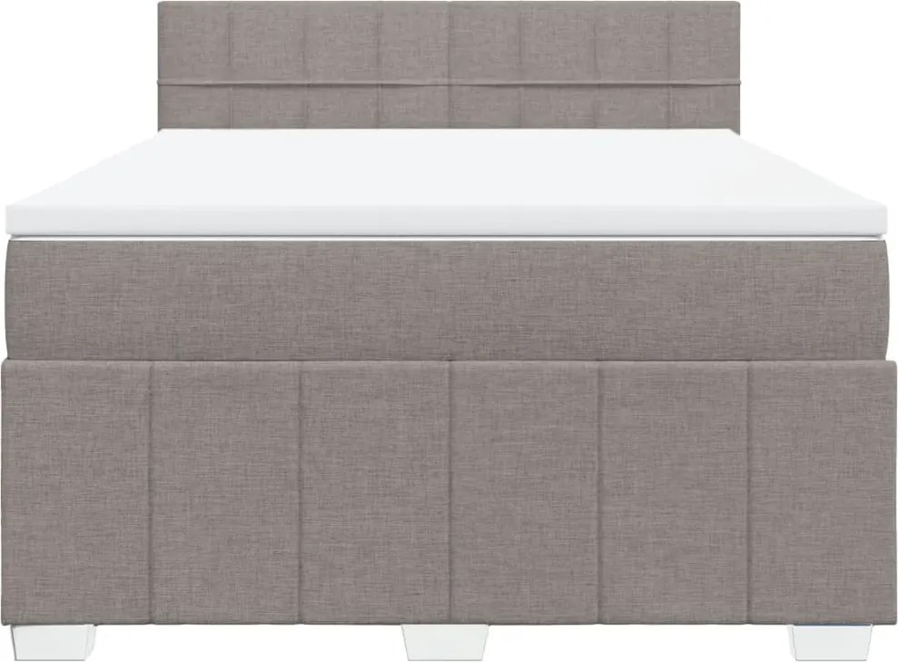 Box spring postel s matrací taupe 160x200 cm textil 3287123