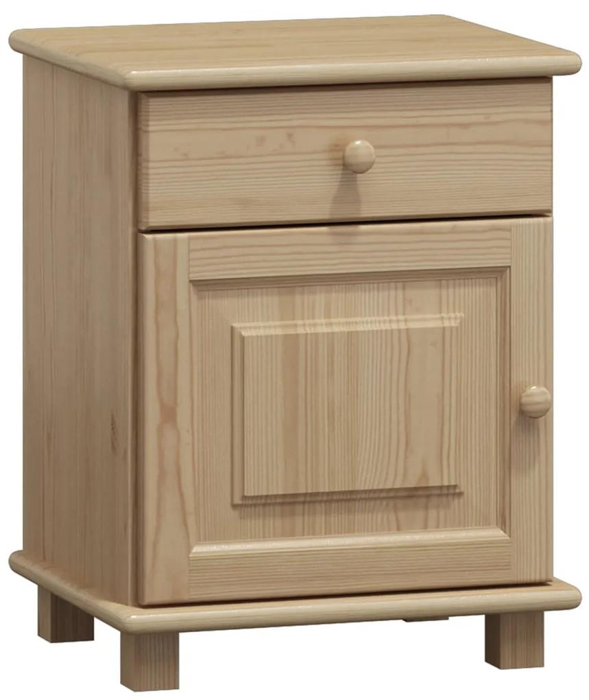Vomaks unit, s.r.o. Noční stolek masiv borovice se skříňkou a zásuvkou LILY Barva: surové dřevo