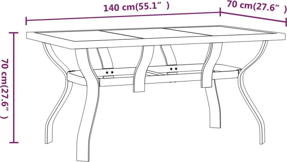 vidaXL 5dílný zahradní jídelní set [3095979] Barva: Černá