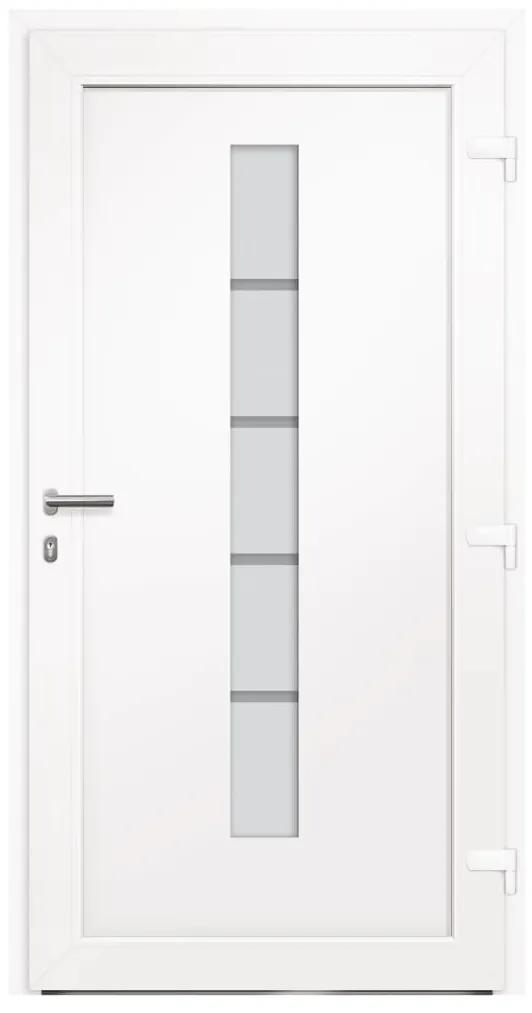 Vchodové dveře hliník a PVC bílé 100 x 210 cm - Default Title