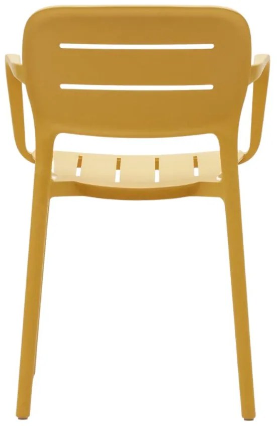 Hořčicově žlutá plastová zahradní židle Kave Home Morella