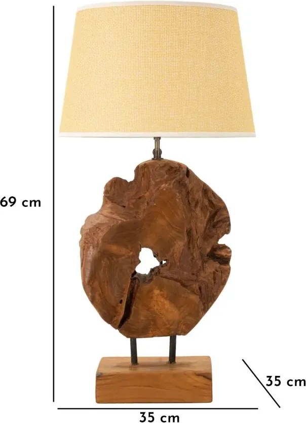 Stolní lampa Kepala 35 cm z masivu hnědá