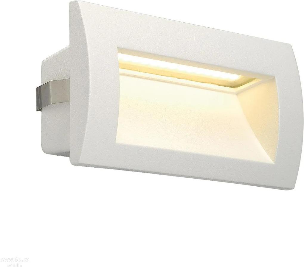 SLV Big White 233621 Downunder Out LED M, bílé zápustné svítidlo do stěny, 3,3W LED, 3000K, 14x7cm, IP55