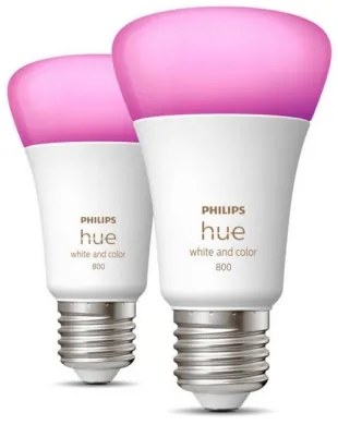 LED žárovka E27 Philips Hue 2ks 6,5W (60W) White and Color Ambiance (2000-6500K/RGB) stmívatelná