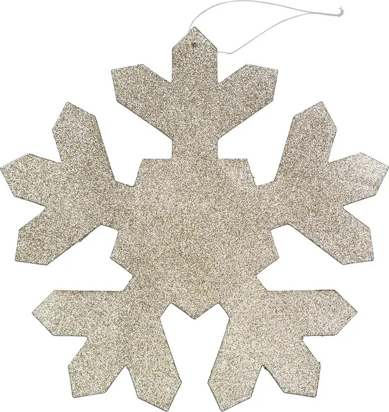 Vánoční ozdoba vločka I, pr. 40 cm, zlatá, překližka, venkovní