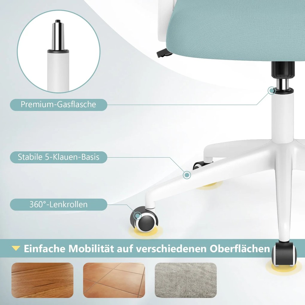 Costway Ergonomická kancelářská židle se sklopnými područkami a houpací pracovní