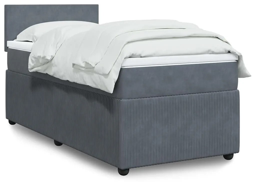 Box spring postel s matrací tmavě šedá 80 x 200 cm samet 3289885