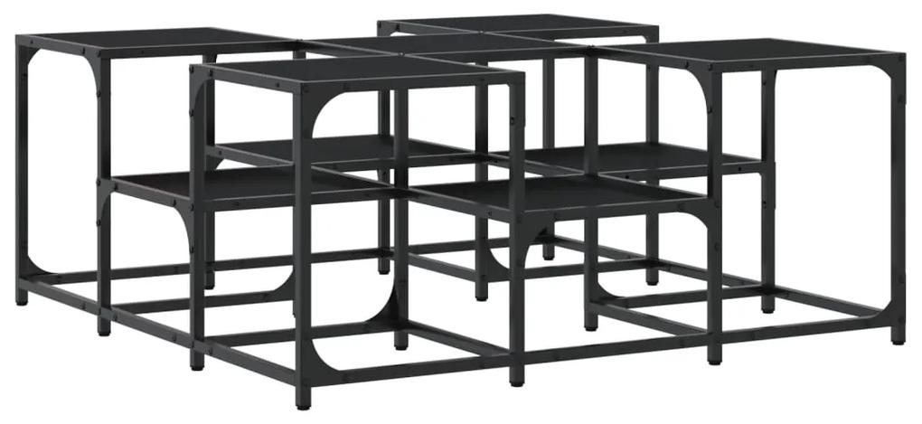 Konferenční stolek černý 91 x 91 x 40 cm kompozitní dřevo - Default Title