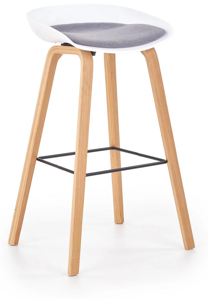 MAXMAX Barová židle PLATE - bílo/šedá
