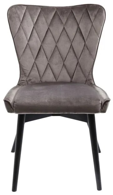 KARE DESIGN Židle Black Marshall Velvet Grey 91 × 57 × 66 cm