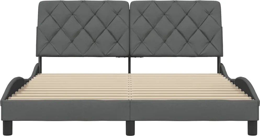 Rám postele bez matrace tmavě šedý 160 x 200 cm textil 3310609