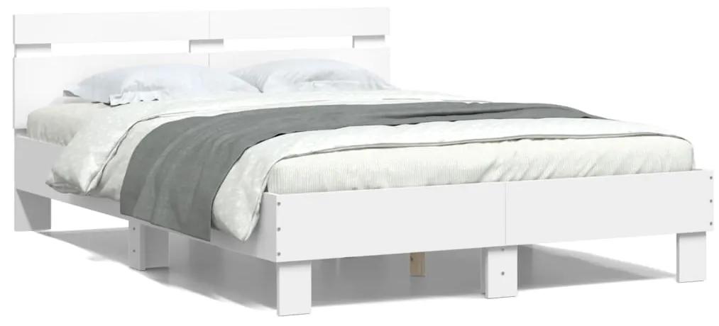 Rám postele s čelem a LED osvětlením bílý 120 x 200 cm,  3207553