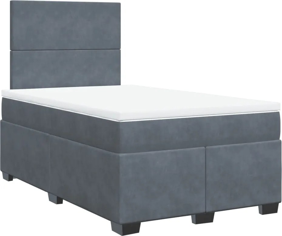 Box spring postel s matrací tmavě šedý 120x190 cm samet 3290853