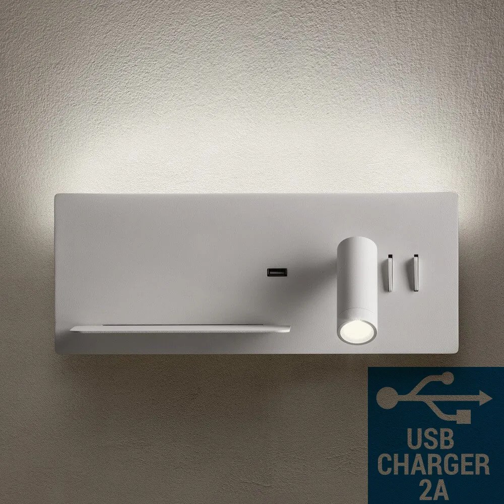 Nástěnné lampa na čtení do ložnice Redo BROOK/LED 8+3W/USB