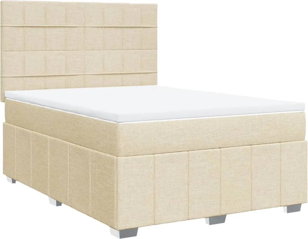 Box spring postel s matrací krémová 140x200 cm textil 3293996