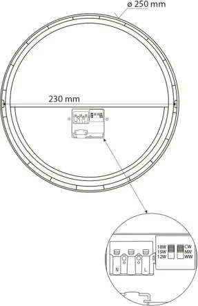 LED svítidlo McLED Calvia 18 12/15/18W CCT 3000/4000/6000K IP65 bílá/černá/stříbrná ML-411.011.42.0