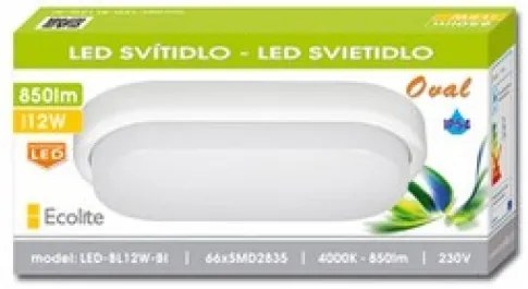 LED svítidlo Ecolite OVAL 18W/1300lm 4000K IP54 šedý LED-BL18W-SED
