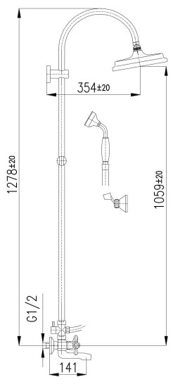 RAV Slezák MK154.5/3 - Vanová sada s baterií MORAVA lesklý chrom