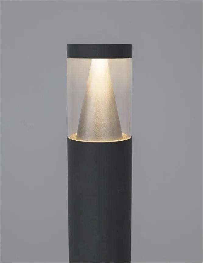 NV 9905024 Venkovní sloupkové svítidlo ROCK černý hliník stříbrný hliník a čirý akryl LED 8W 3000K 220-240V 120st. IP65 - NOVA LUCE