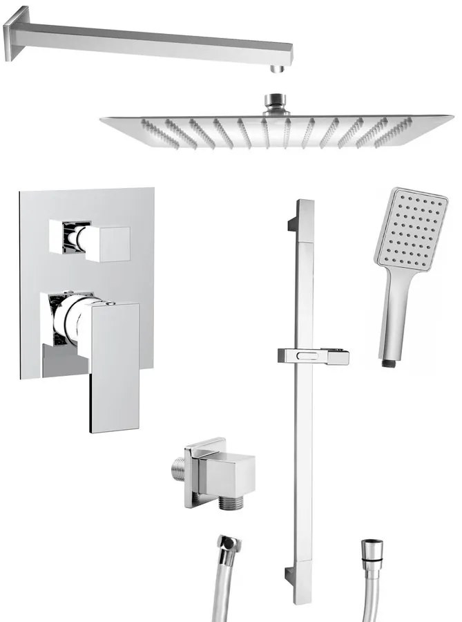 Sapho Sapho, CUBEMIX podomítková sprchová baterie, 2 výstupy, chrom, CM042-02