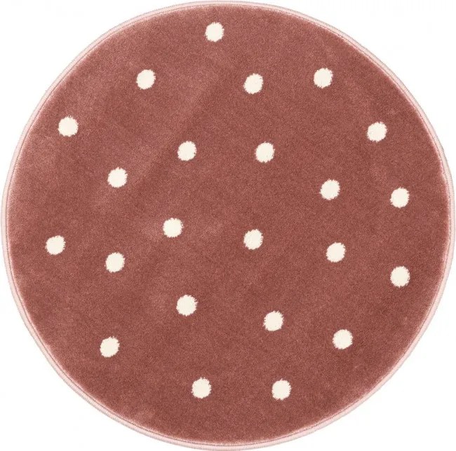 Koberec FD Lush tečky, růžový kruh