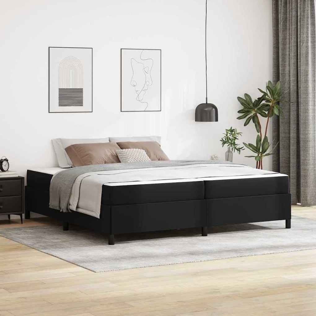 Rám postele s matrací Černá 200 x 200 cm textil 3399019