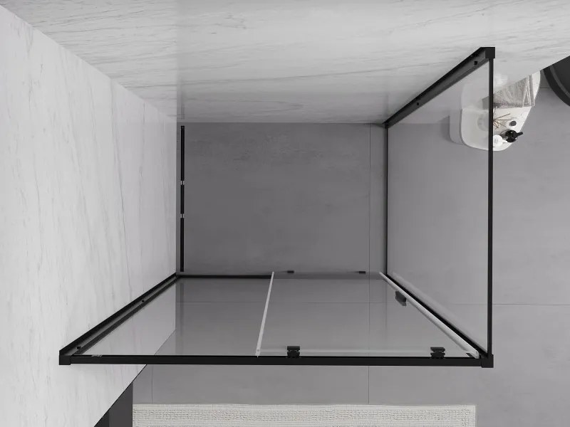 Mexen Exo, posuvná sprchová kabina, dveře 170 cm + boční stěna 90 cm, transparentní sklo, černá, 8151-170-090-70-00