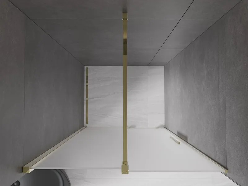 Mexen Velar, posuvné sprchové dveře do otvoru 110 cm, 8mm sklo námraza, zlatá lesklá, 871-110-000-31-50