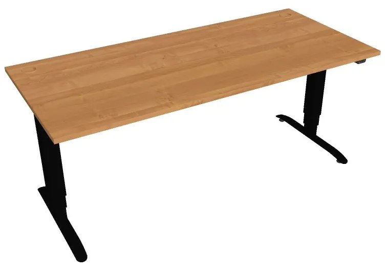 Elektr. nastavitelný stůl 180x80 - HOBIS MOTION MS 3 1800 Dekor stolové desky: olše, Barva kovové podnože: černá