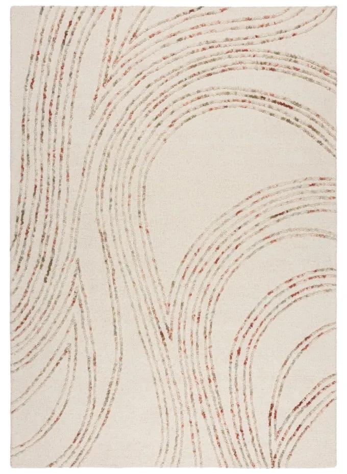 Oranžovo-krémový vlněný koberec 160x230 cm Abstract Swirl – Flair Rugs