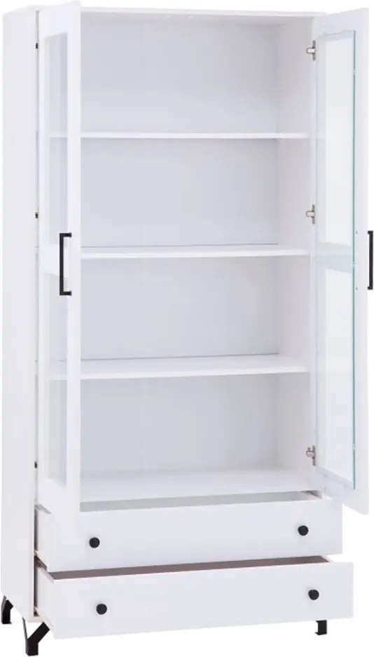 Obývací stěna BERGEN D | 4 díly | 320 cm | bílá mat/bílá lesk