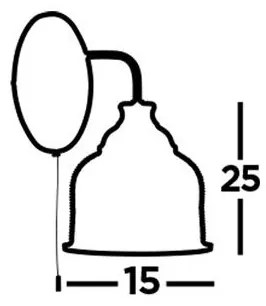 Searchlight 2671-1BK Nástěnná lampa BISTRO matná černá s vypínačem